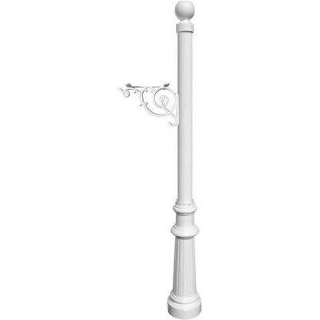 Support Bracket Post System with Fluted Base & Ball Finial, White ...