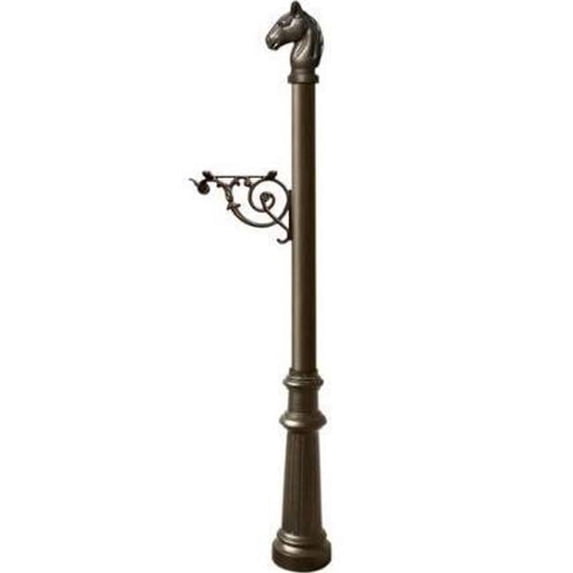 Support Bracket Post System with Fluted Base & Horsehead Finial, Bronze ...