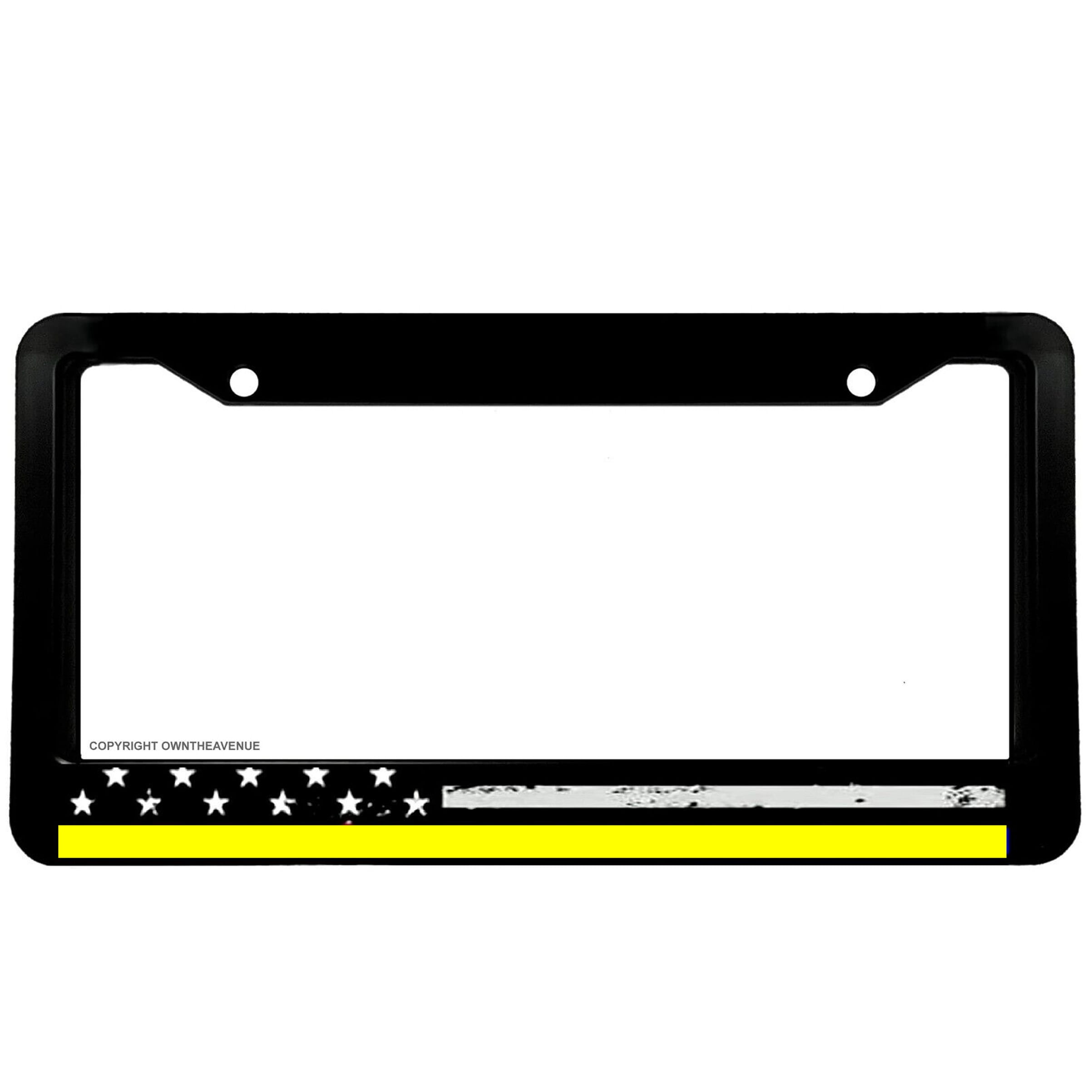 Support Dispatchers USA American Flag Yellow Color Line License Plate ...