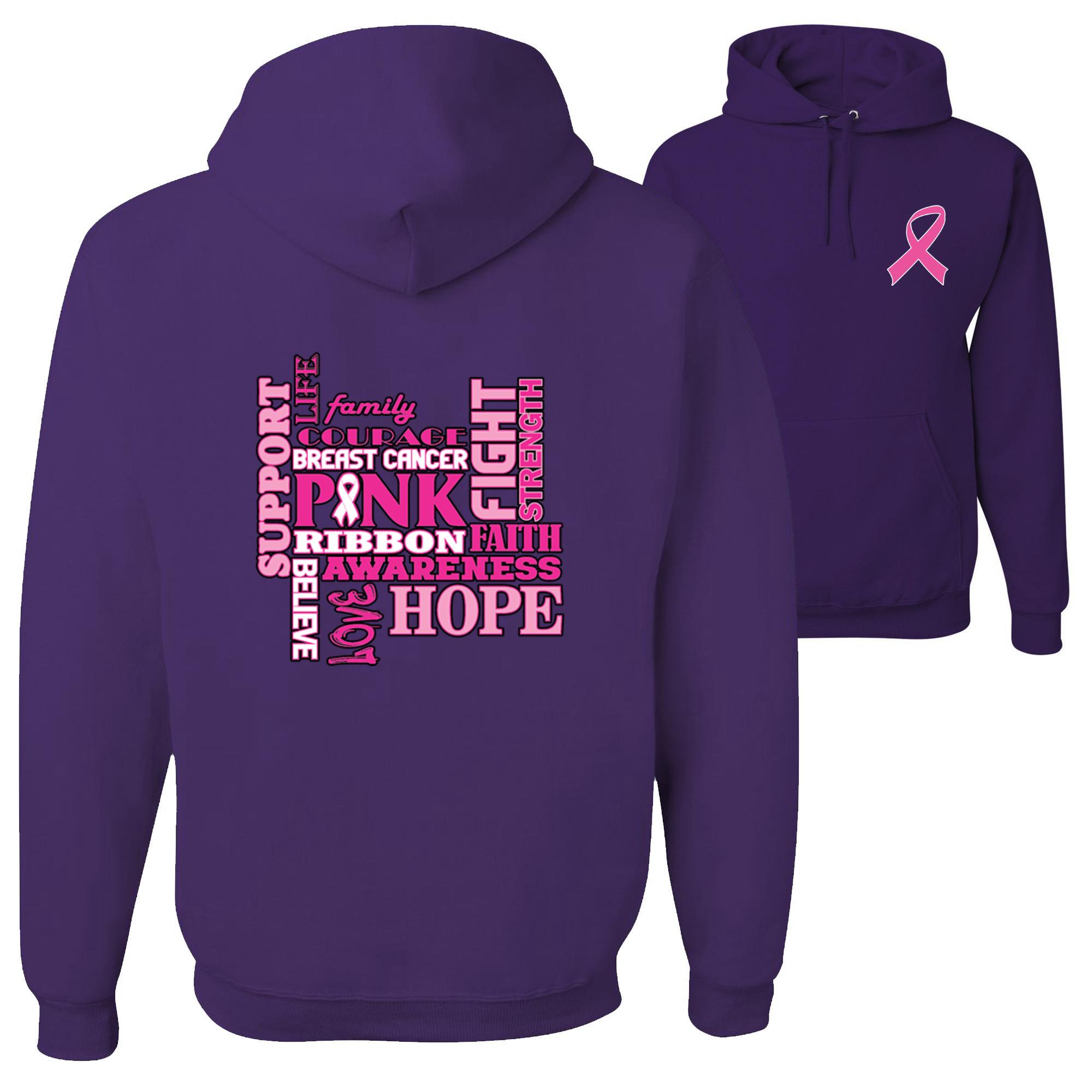 Support Fight Hope Life Family Breast Cancer Awareness FRONT AND BACK ...