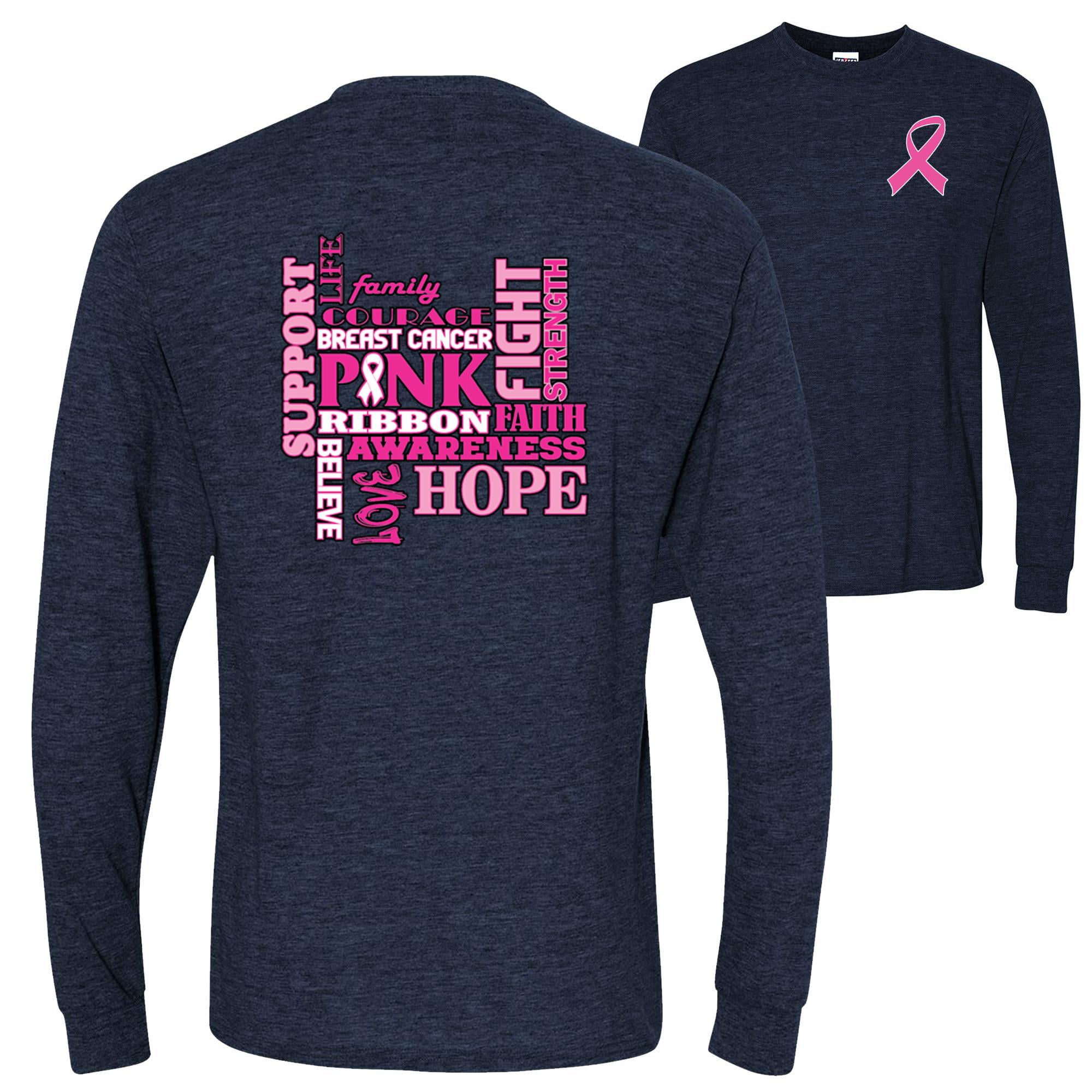 Support Fight Hope Life Family Breast Cancer Awareness FRONT AND BACK ...