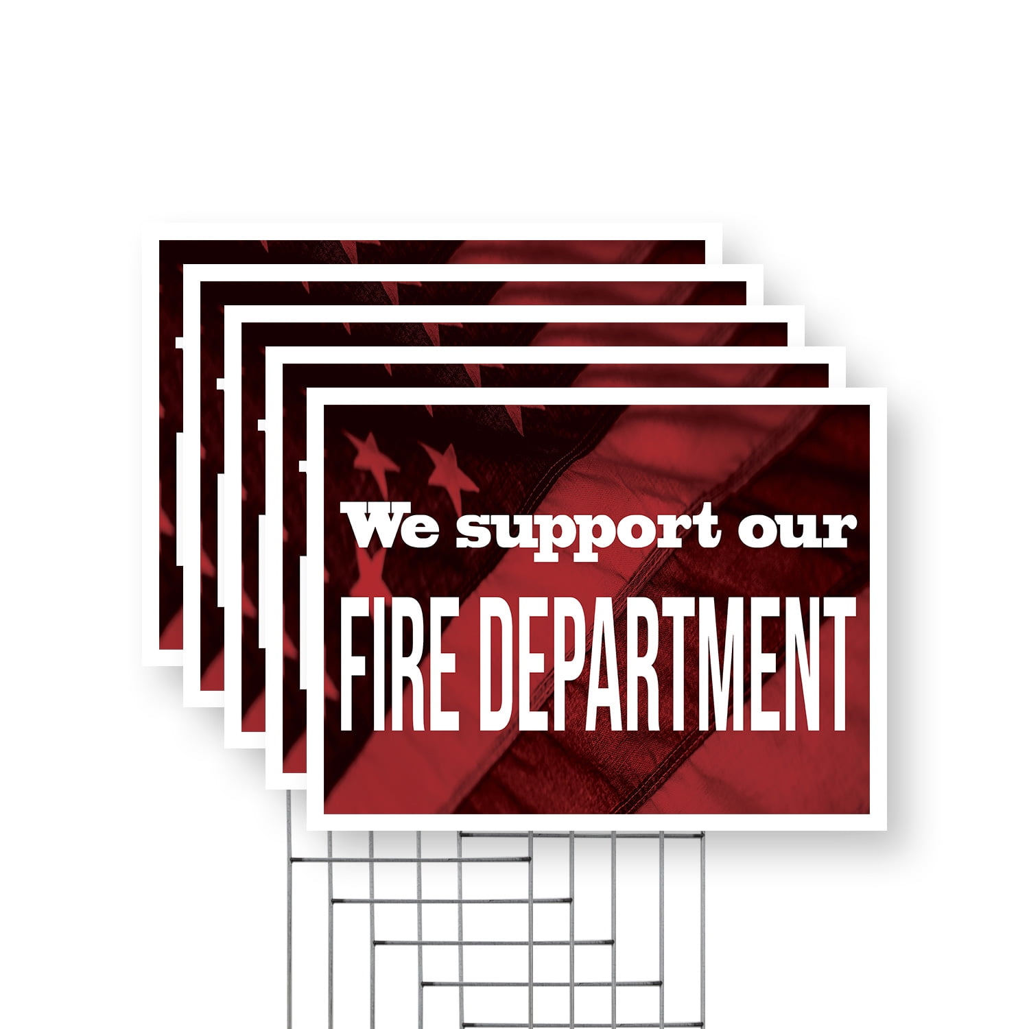 We Support our Fire Department Yard Sign 5 Pack of 18 Inch x 24 Inch ...