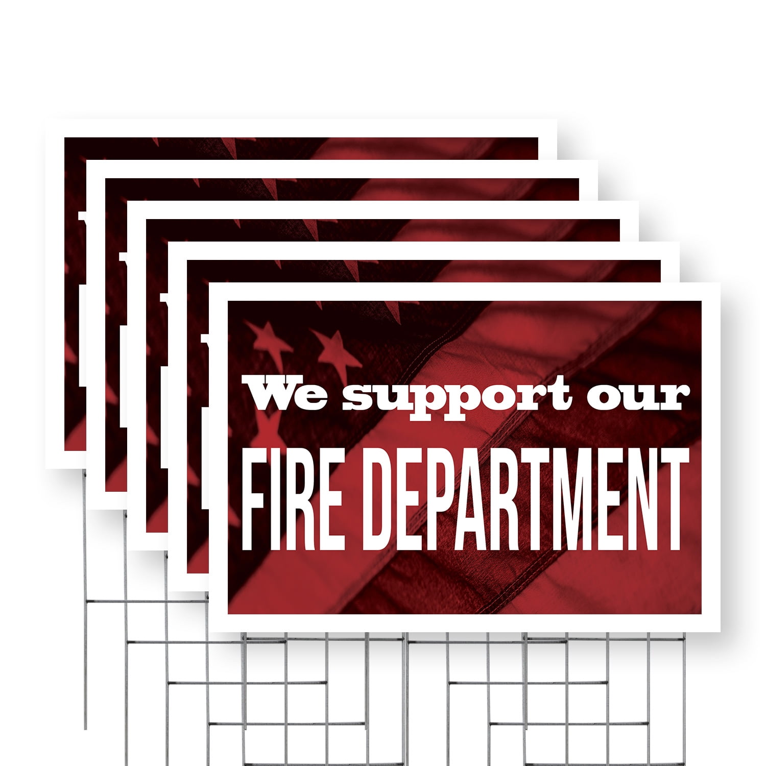 We Support our Fire Department Yard Sign 5 Pack of 24 Inch x 36 Inch ...