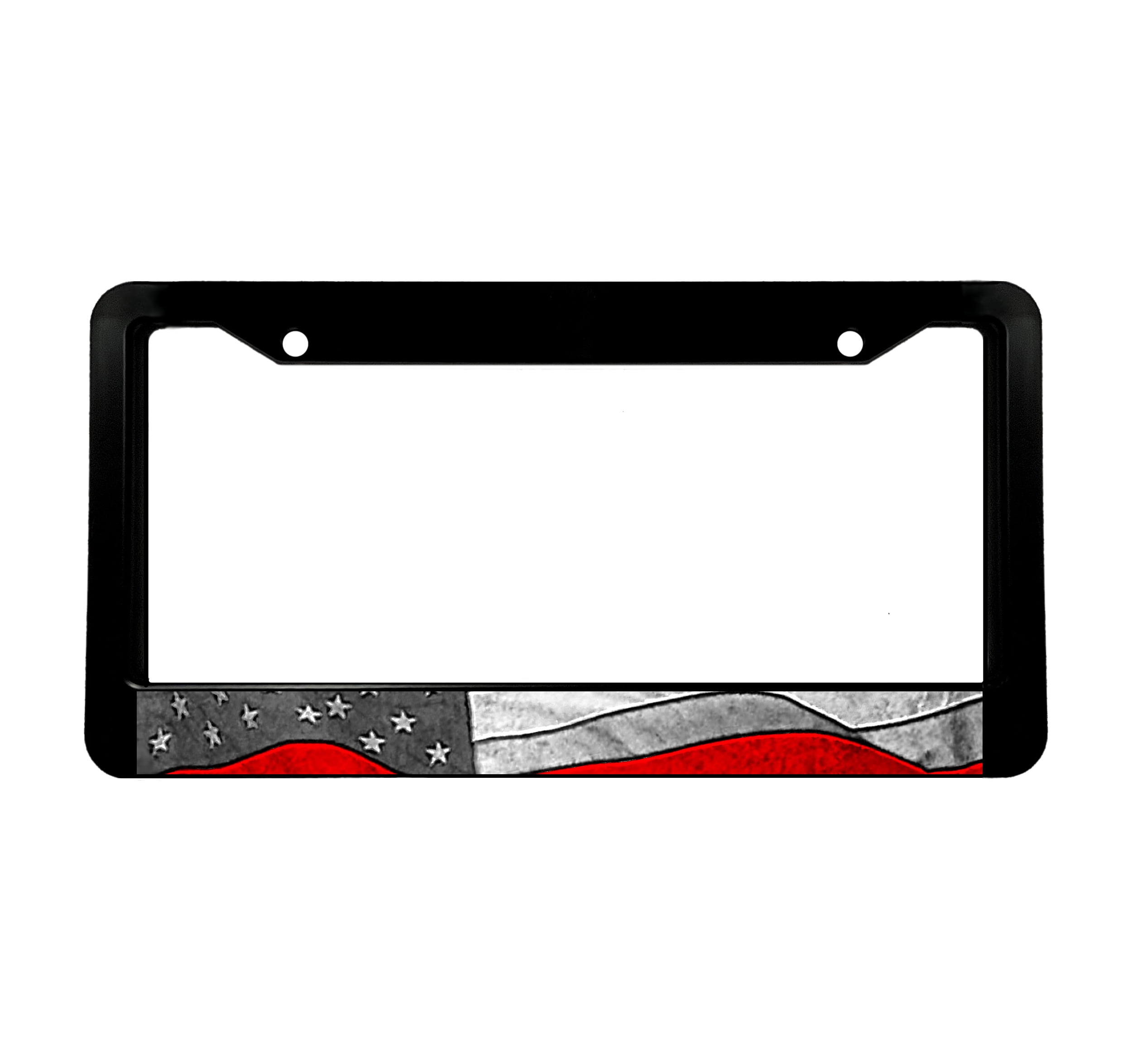Support Firefighters Subdued USA Flag Red Color Line License Plate ...