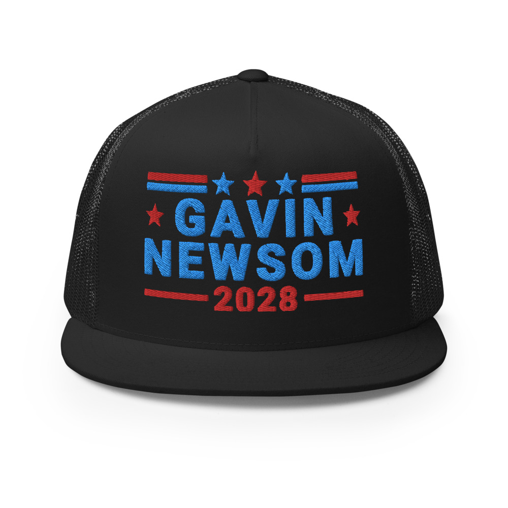 Support Gavin Newsom For President Embroidered Trucker Cap, Gavin Newsom 2028 (Black) - Walmart.com
