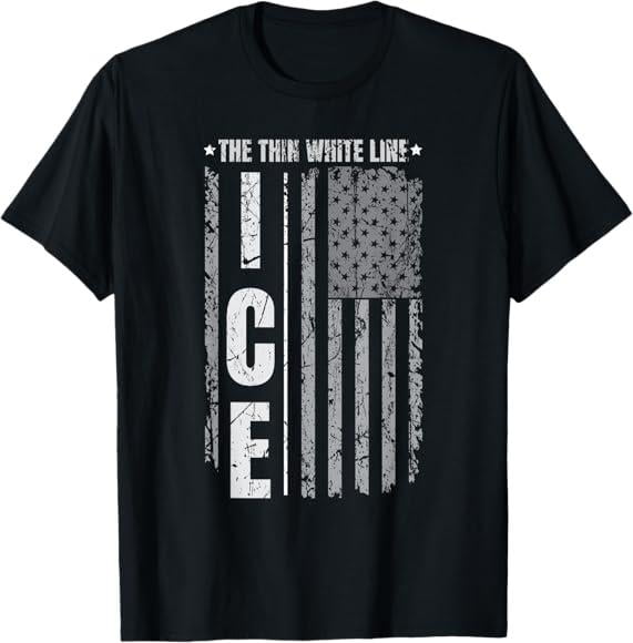 Support Ice Immigration Flag Border Patrol Shirt Shirt, Size L, Tee ...