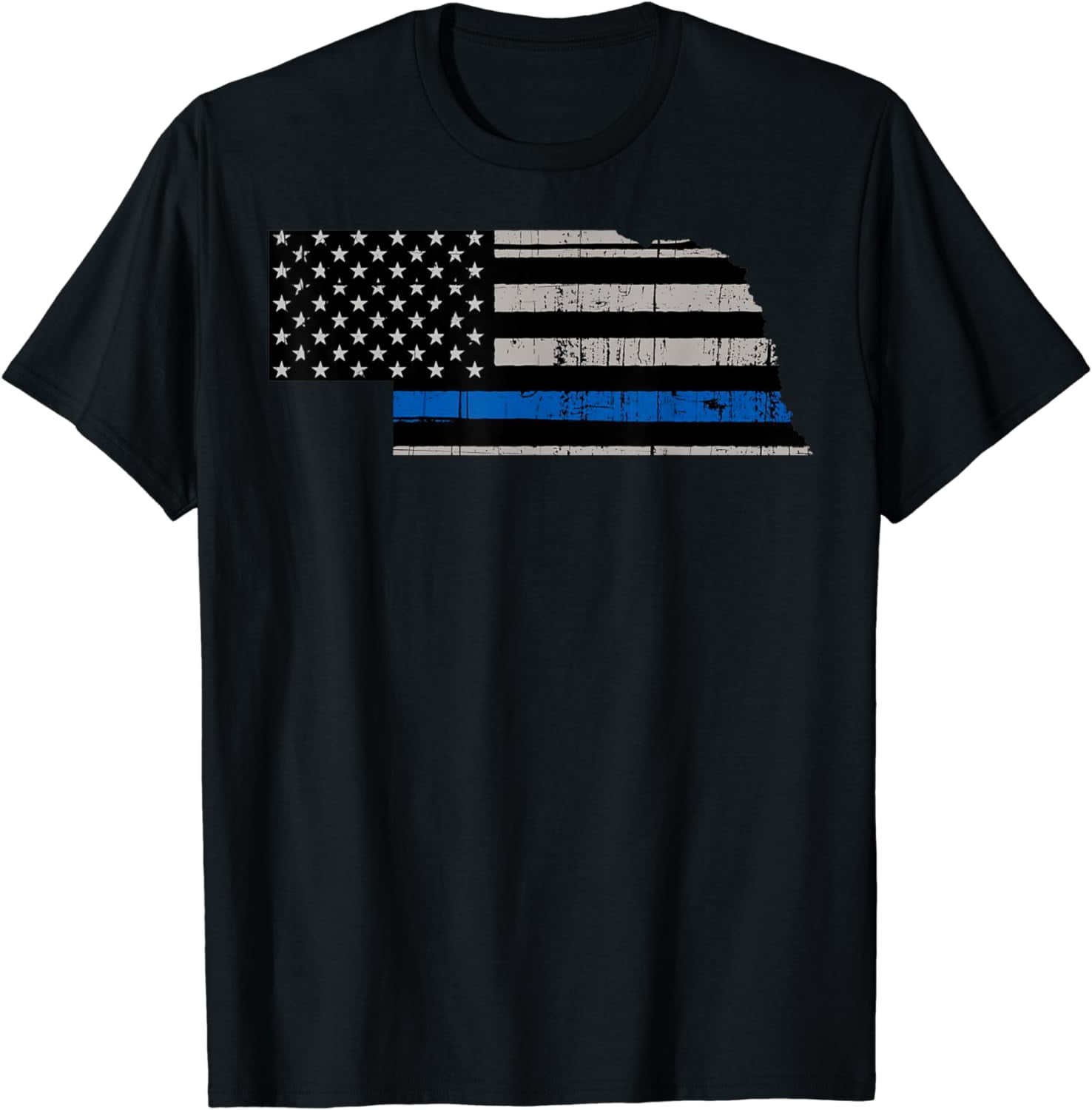 Support Law Enforcement Nebraska Police Officer Blue T-Shirt - Walmart.com
