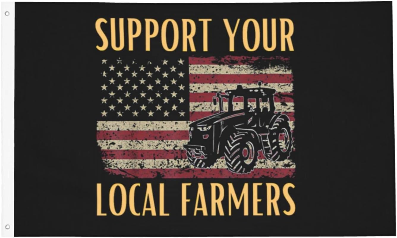 Support Your Local Farmer Tractor Farming Banner With Metal Grommets ...