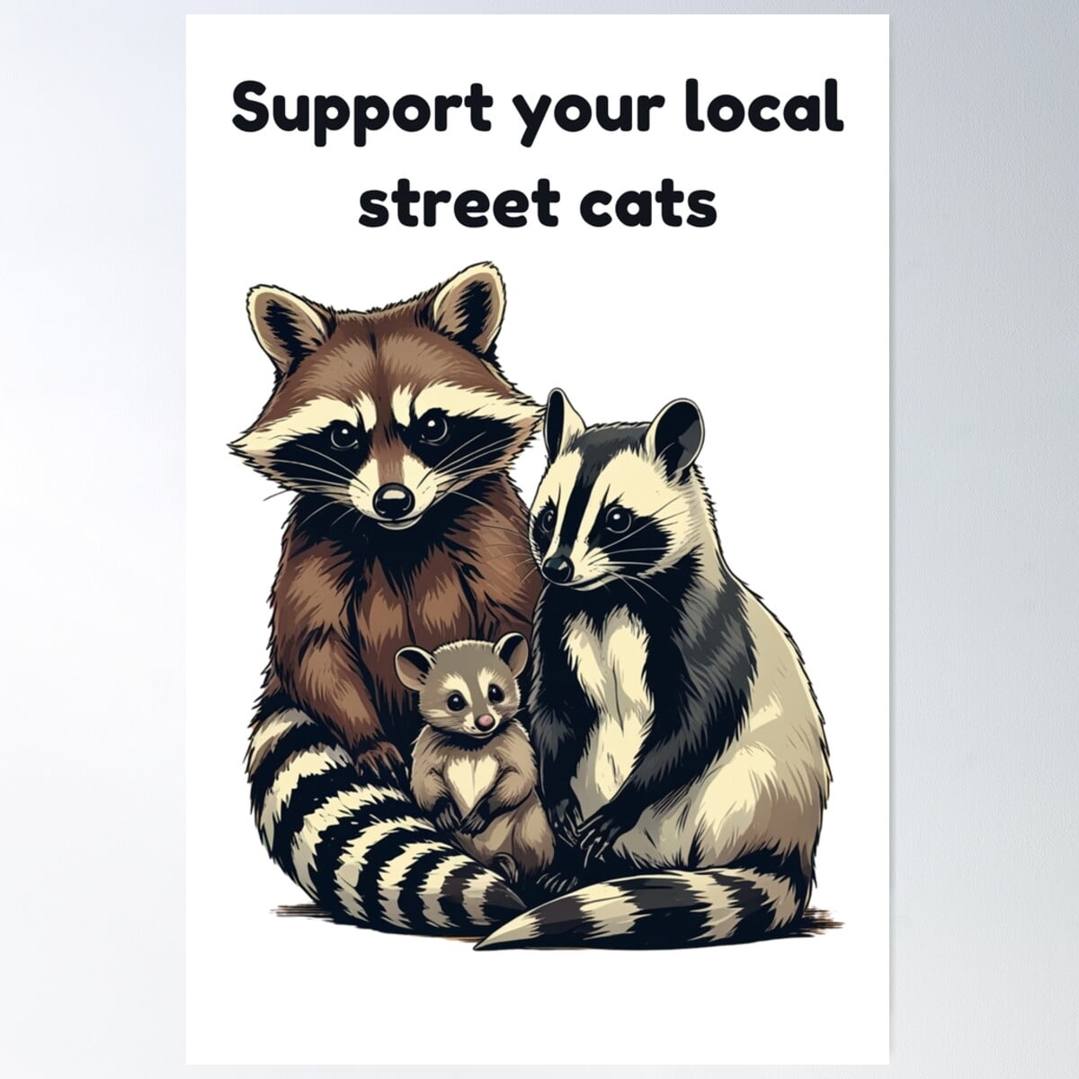 Support Your Local Street Cats – Cute Raccoon, Skunk & Opossum Wildlife ...