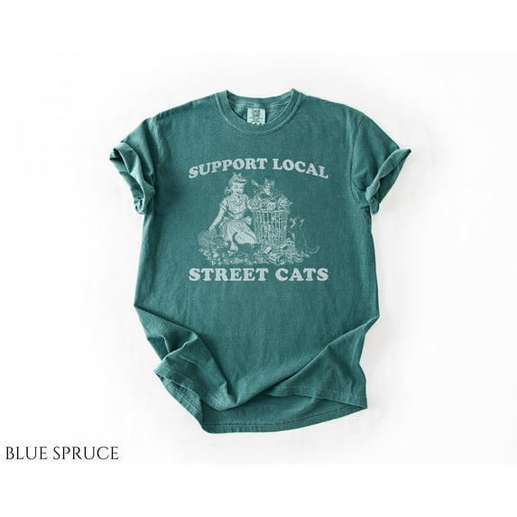 Support Local Street Cats T-Shirt, 90s Y2K Retro Graphic Tee, Funny ...
