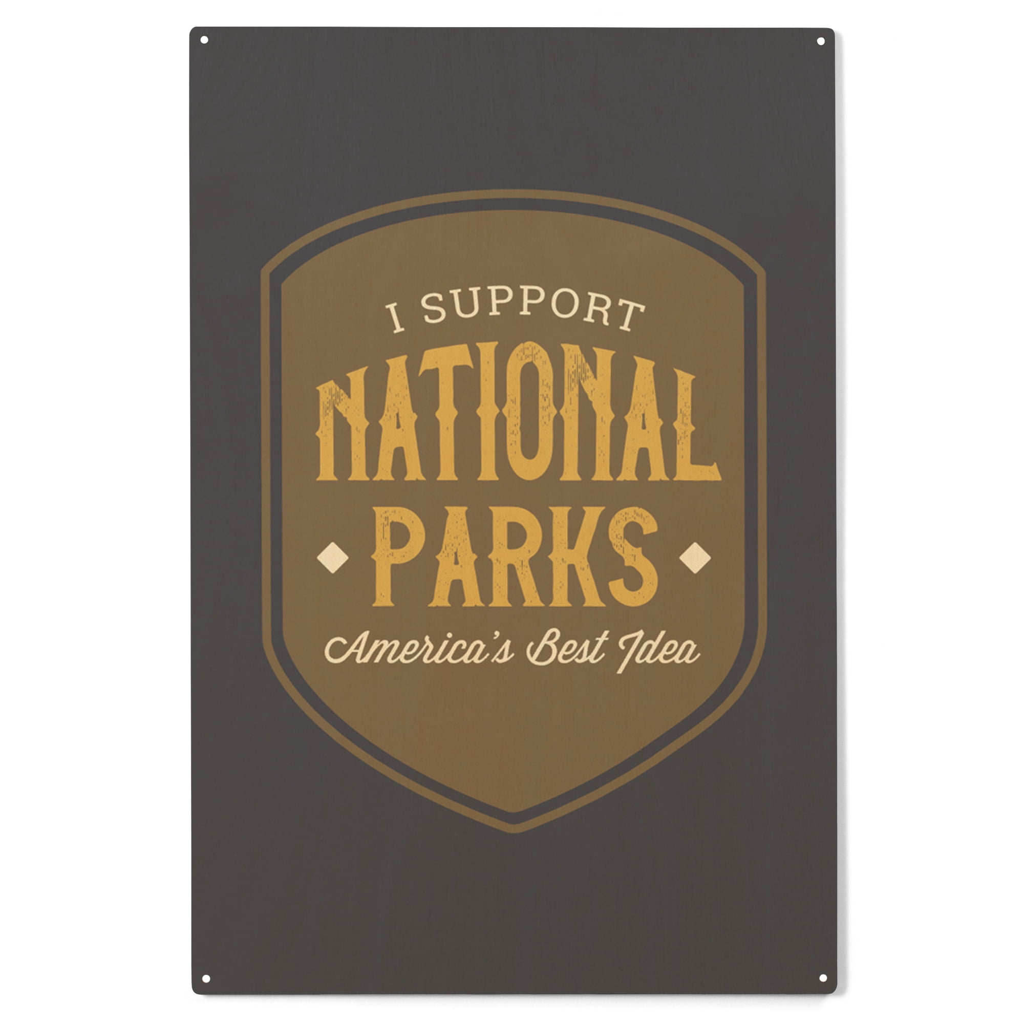 Support National Parks, Badge Navy BG Birch Wood Wall Sign (10x15 ...