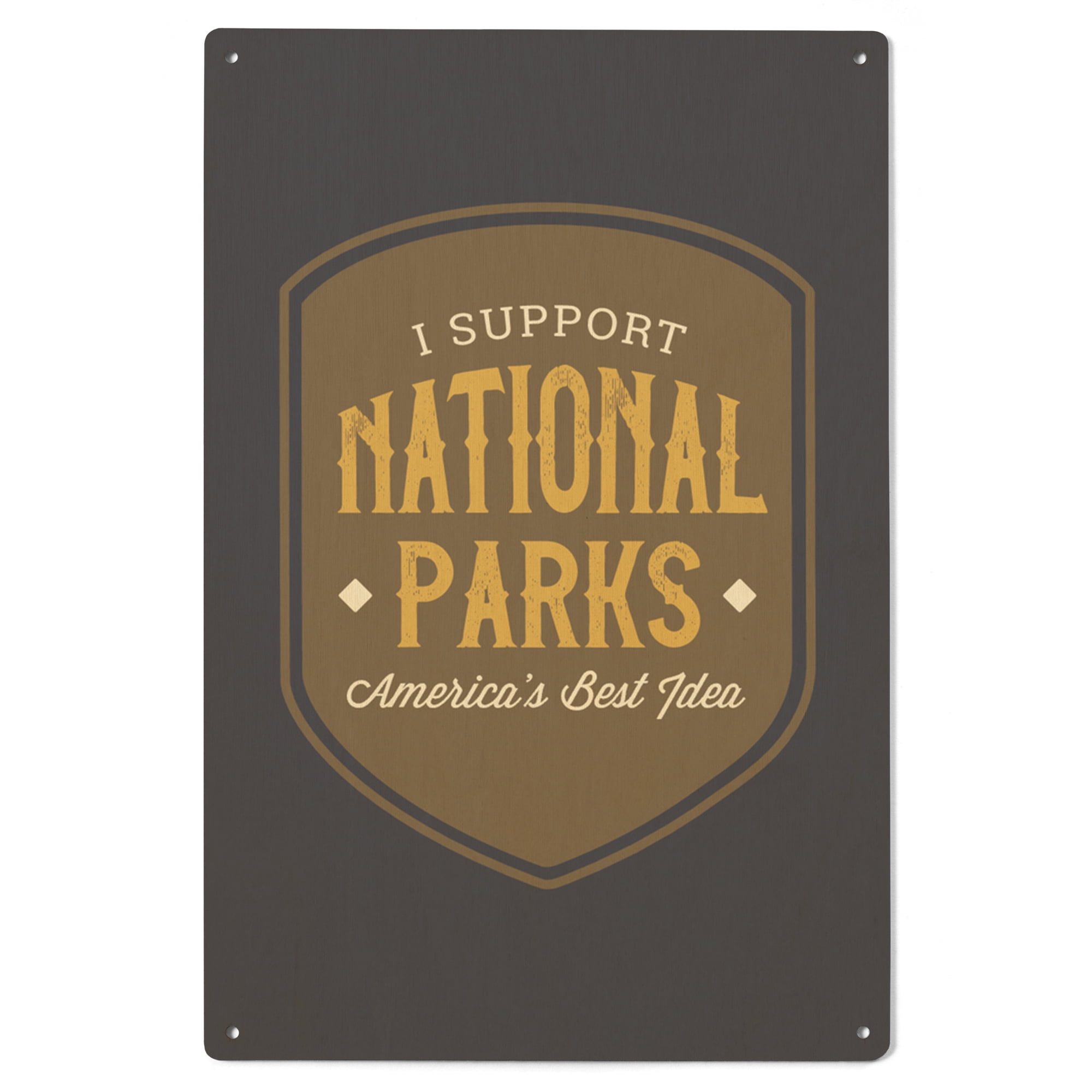 Support National Parks, Badge Navy BG Birch Wood Wall Sign (6x9 Rustic ...