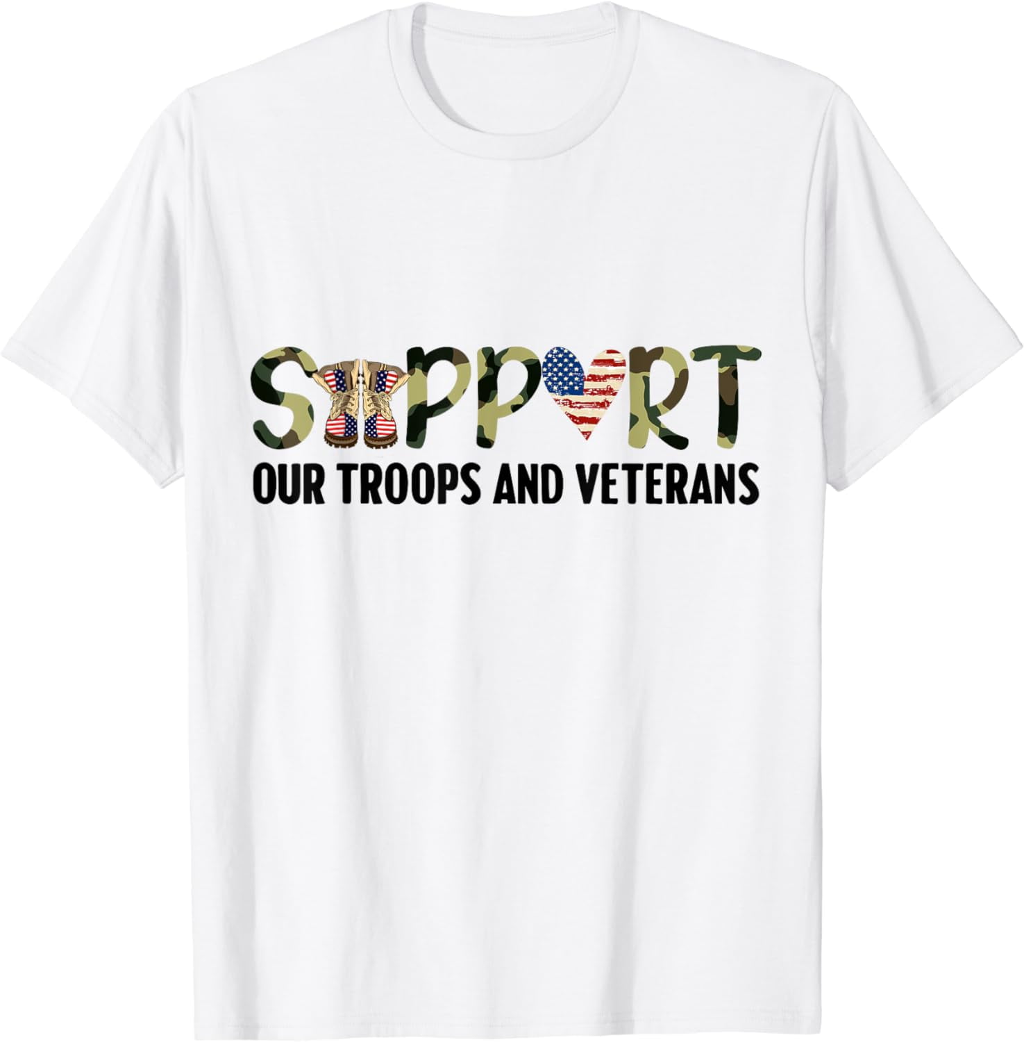 Support Our Troops And Veterans T-Shirt - Walmart.com