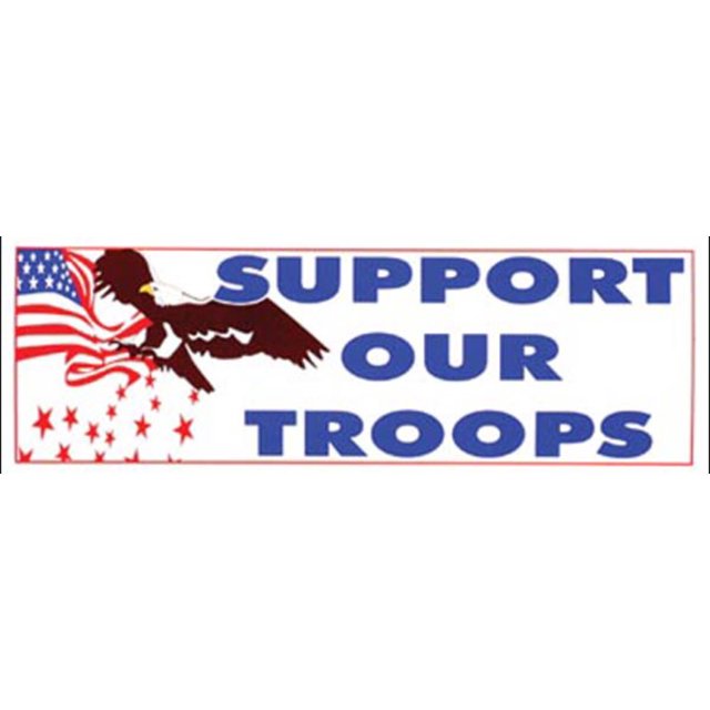 Support Our Troops Bumper Sticker - Veteran Owned Business - Walmart ...