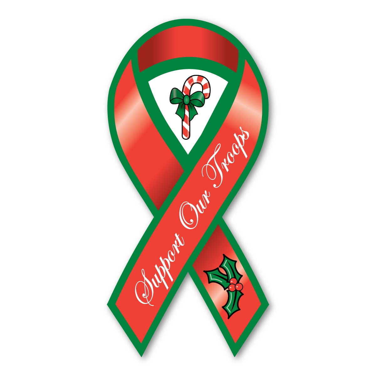 Support Our Troops Holiday 2-in-1 Ribbon Magnet - Walmart.com