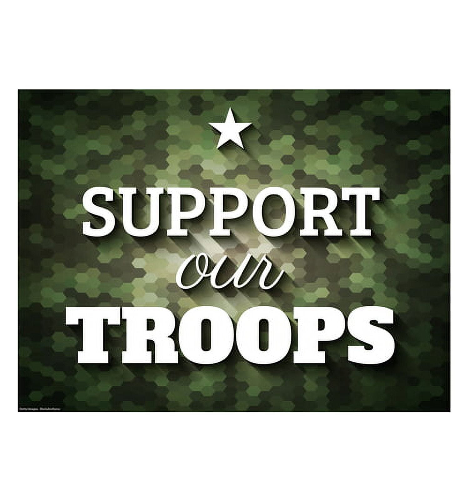 Support Our Troops Yard Sign, Weather Resistant Plastic, 23" x 17 ...