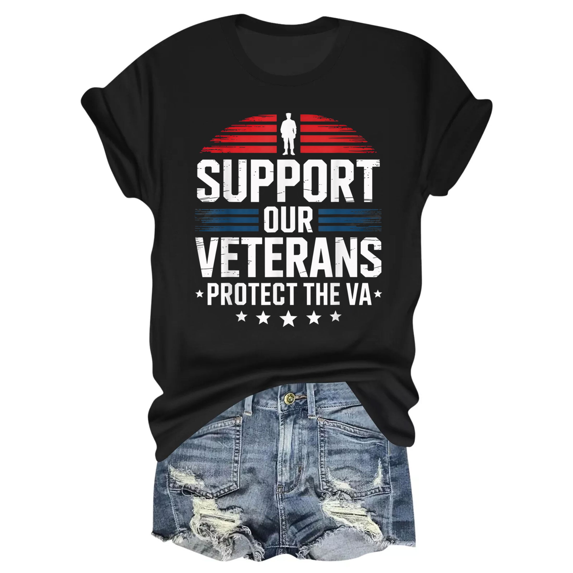 Support Our Veterans Protect The VA T-Shirt – Patriotic Design with ...
