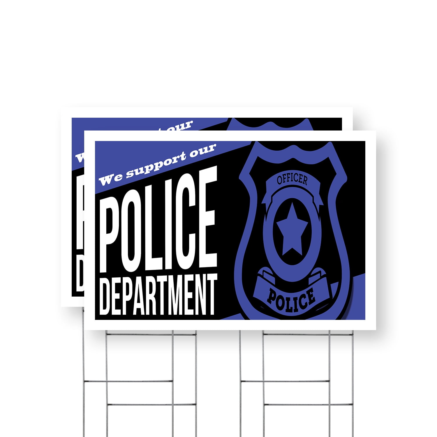 We Support our Police Department Yard Sign 2 Pack of 24 Inch x 36 Inch ...