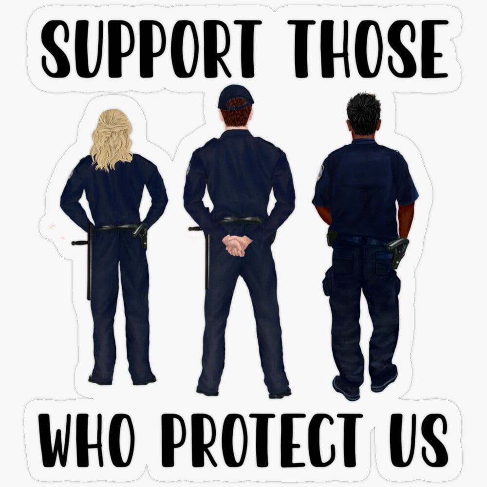 Support Police Officer Law Enforcement Cop Blue Line Back The Blue ...