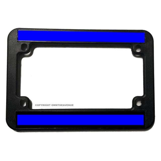 Support Police Reflective Blue Line Top & Bottom Motorcycle License ...