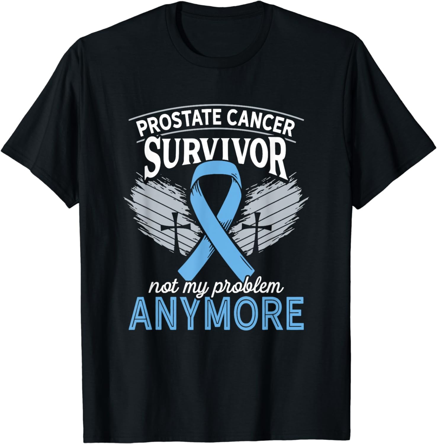 Support Prostate Cancer Awareness Survivor Light Blue Ribbon T-Shirt ...