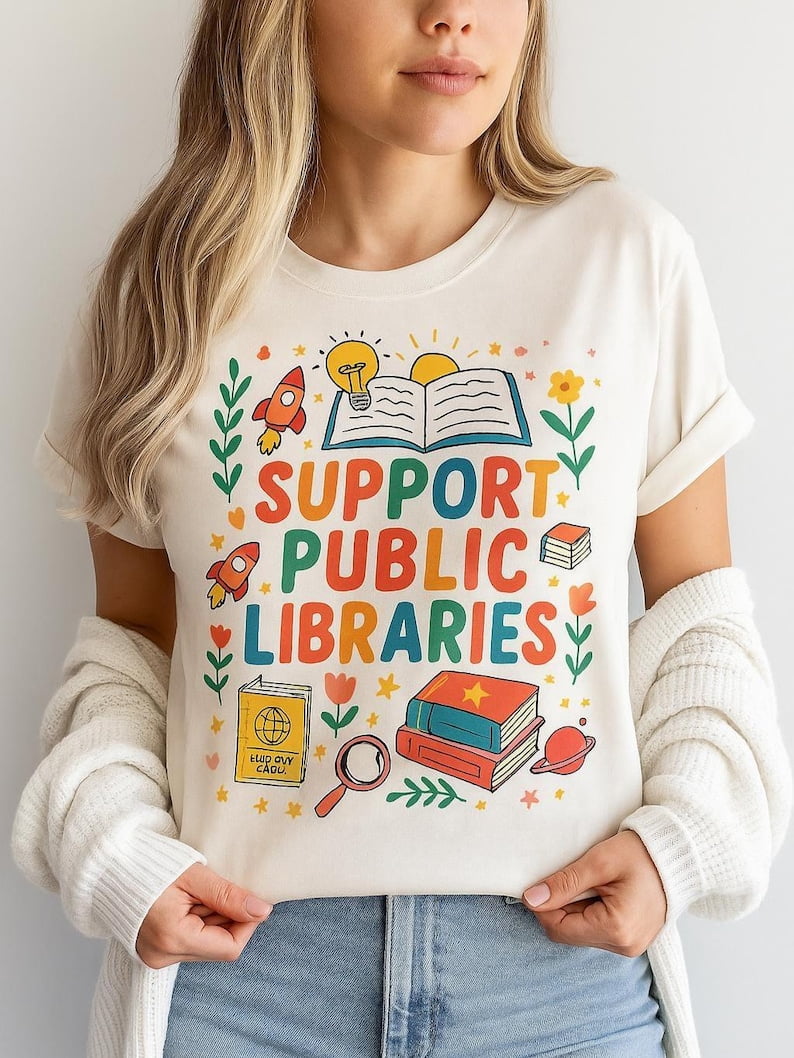 Support Public Libraries Tee – Read Banned Books Shirt – Bookworm ...