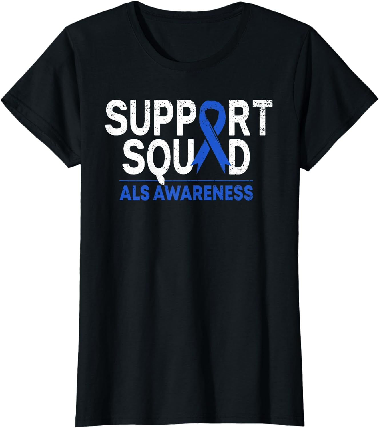 Support Squad ALS Awareness Month Blue Ribbon Support Team T-Shirt ...