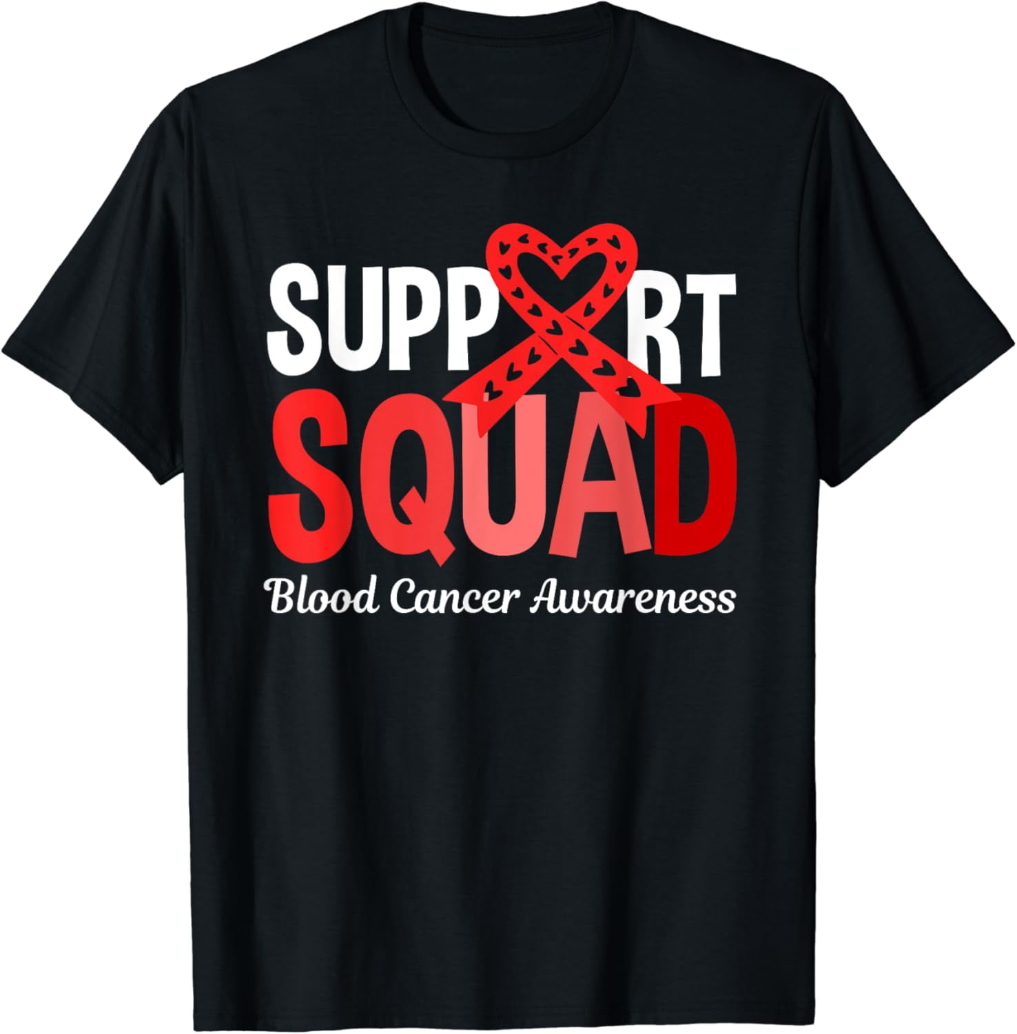 Support Squad Blood Cancer Awareness Red Ribbon T-Shirt - Walmart.com