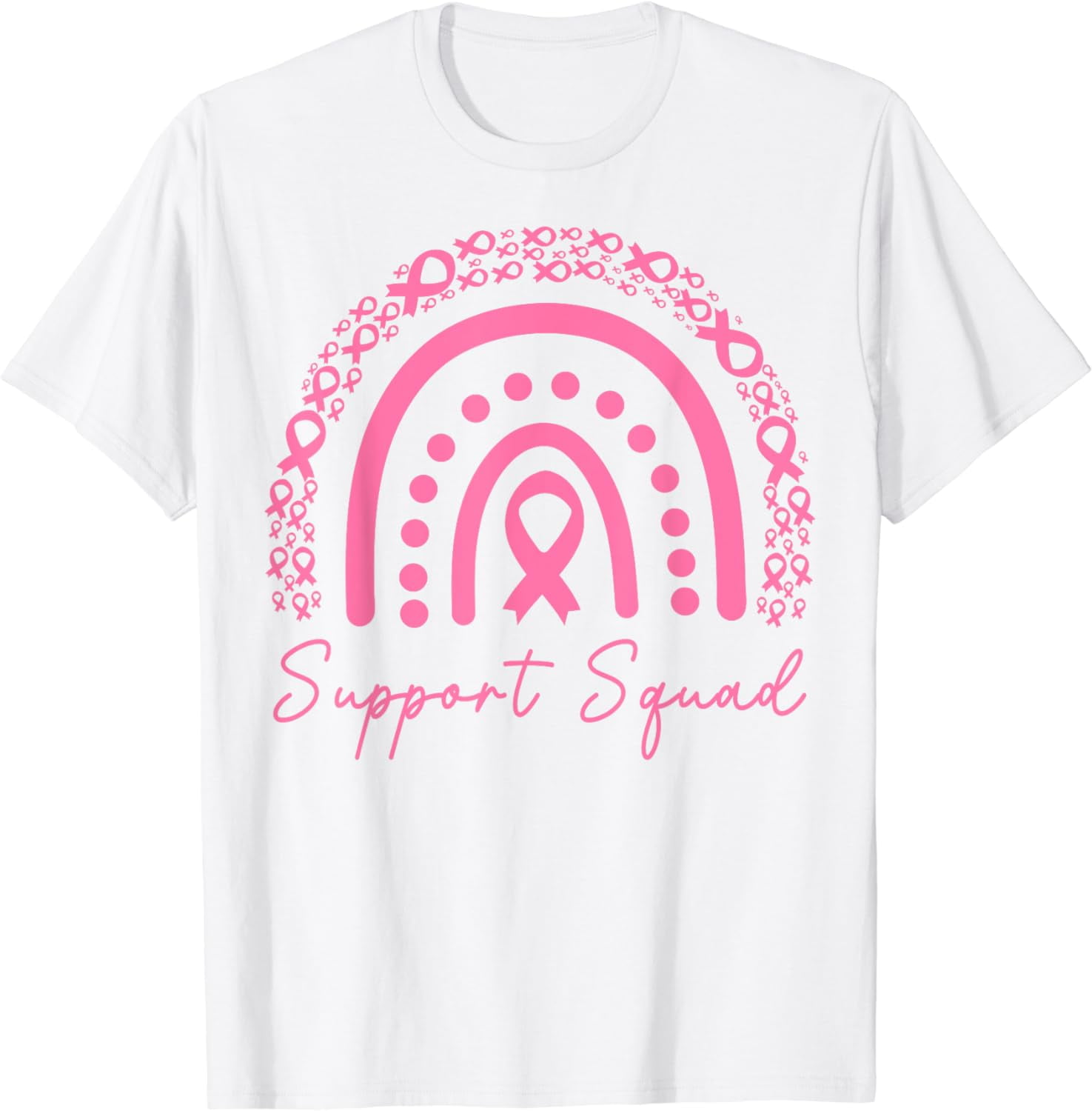 Support Squad Breast Cancer Awareness Husband Pink Rainbow T-Shirt ...