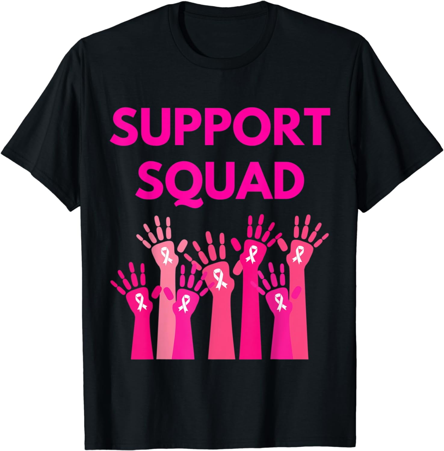 Support Squad Breast Cancer Awareness Month Pink Ribbon T-Shirt ...