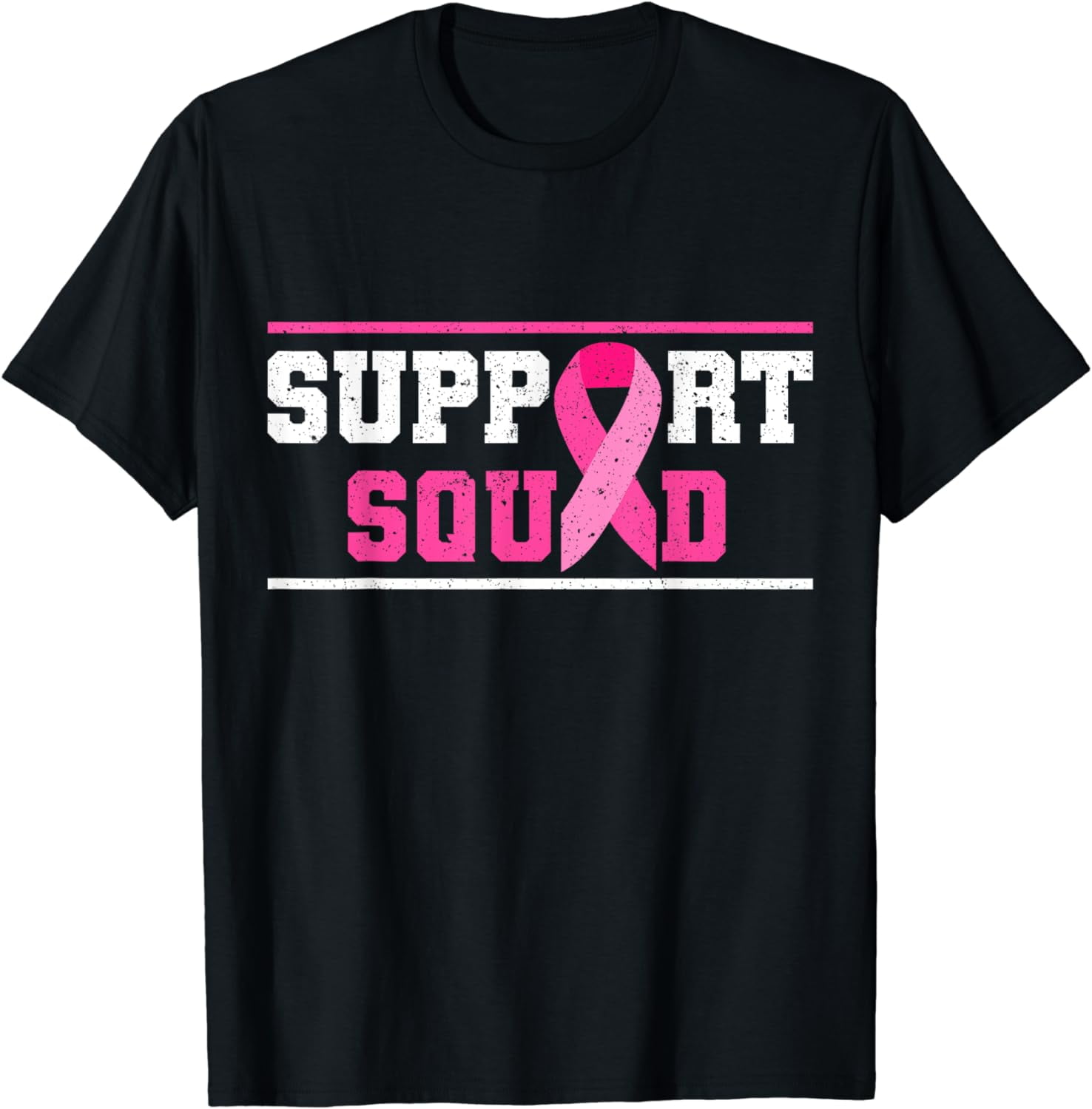 Support Squad Breast Cancer Awareness Pink Ribbon T-Shirt - Walmart.com