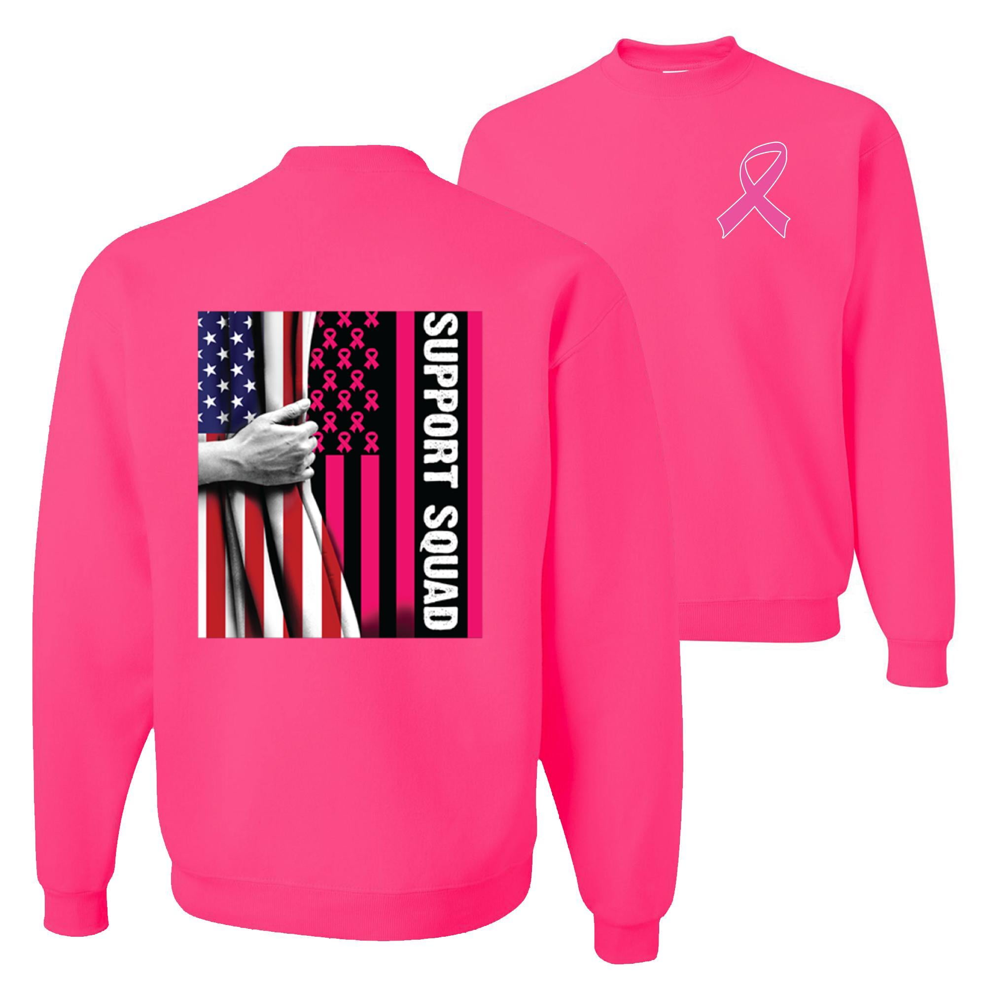 Support Squad Breast Cancer Awareness Warrior American Flag FRONT AND ...