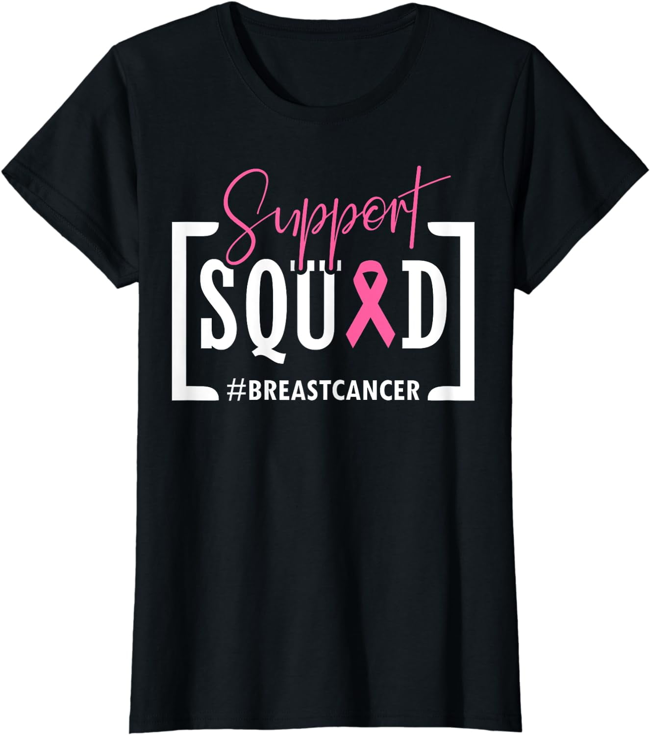 Support Squad Breast Cancer Awareness Warrior Pink Ribbon T-Shirt ...