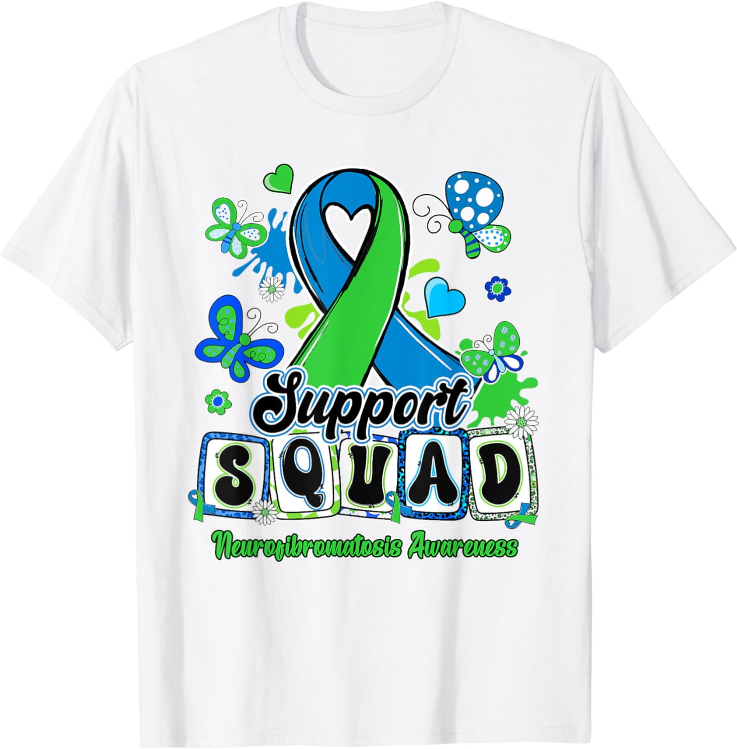 Support Squad Butterfly Ribbon Neurofibromatosis T-Shirt - Walmart.com