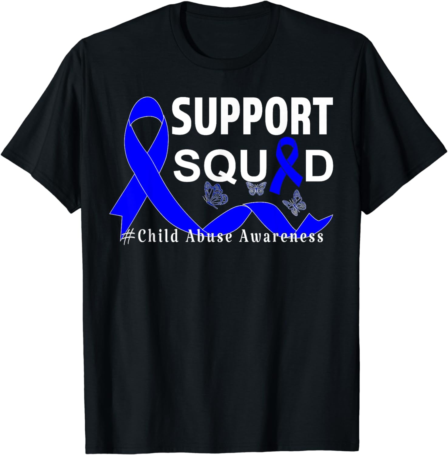 Support Squad Child Abuse Prevention Awareness Month Ribbon T-Shirt ...