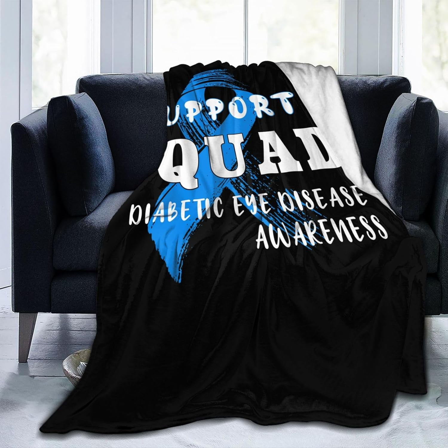 Support Squad Diabetic Eye Disease Awareness Throw Blanket 50"x40 ...