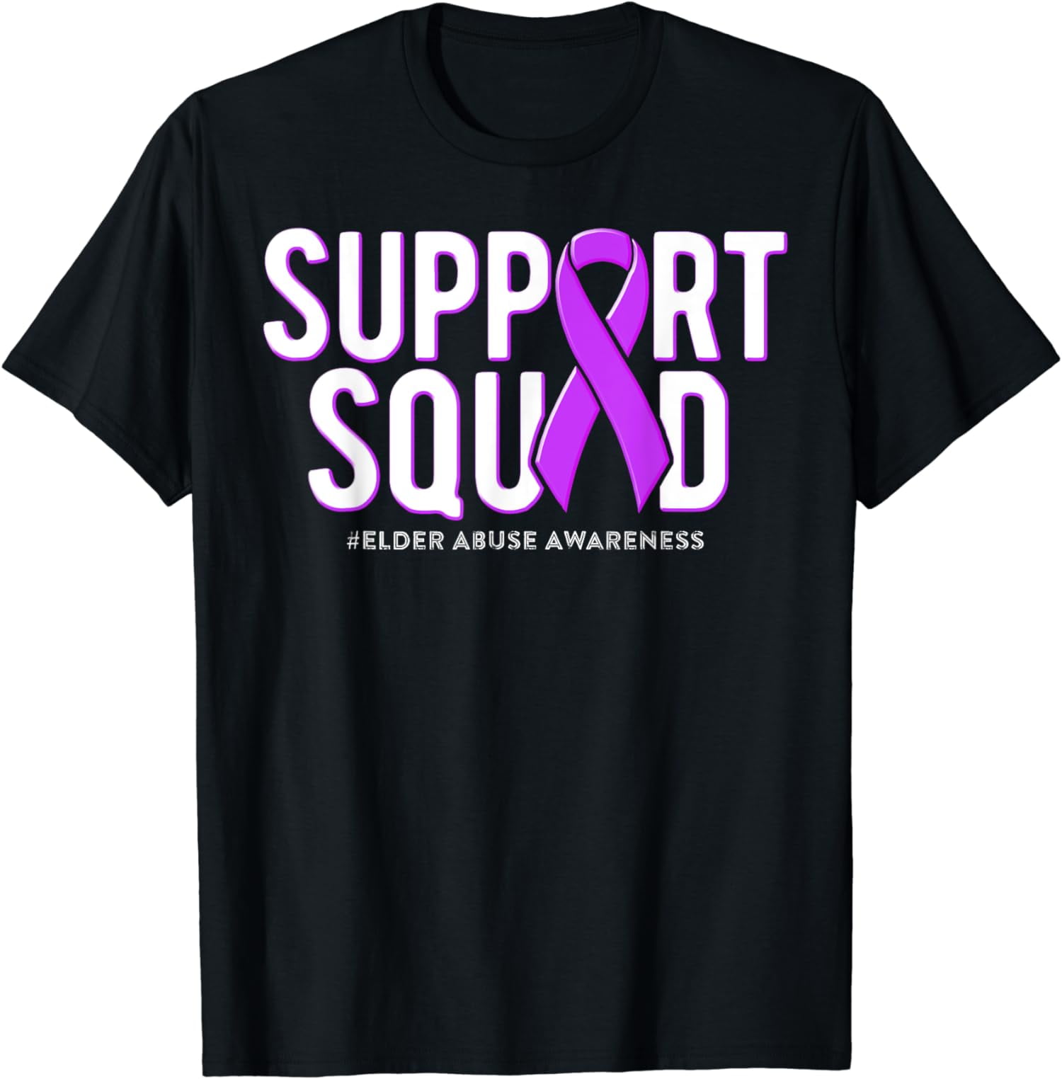 Support Squad Elder Abuse Awareness Purple Ribbon T-Shirt - Walmart.com