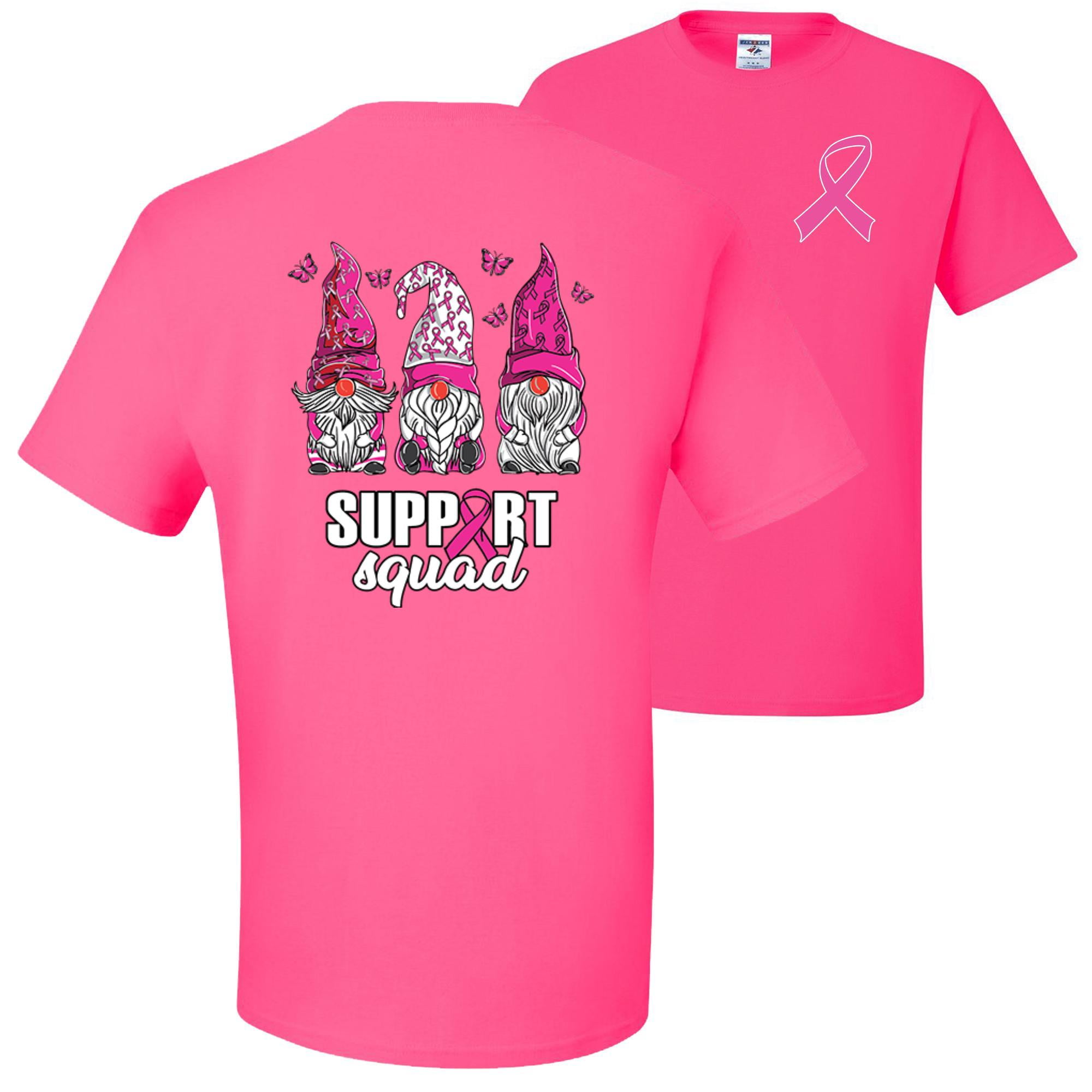 Support Squad Gnomes Pink Ribbon Breast Cancer Awareness FRONT AND BACK ...