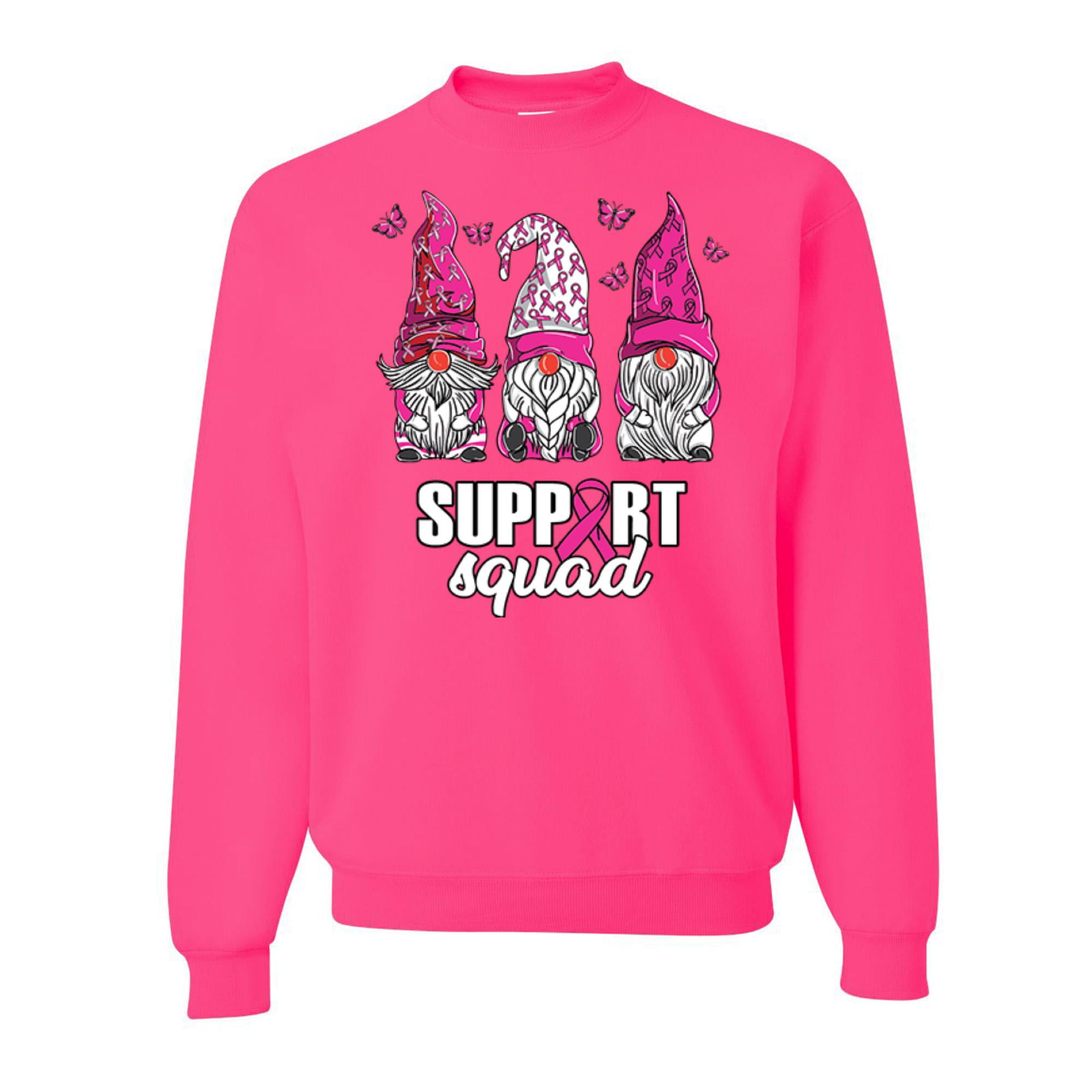 Support Squad Gnomes Pink Ribbon Breast Cancer Awareness Mens Crew Neck ...