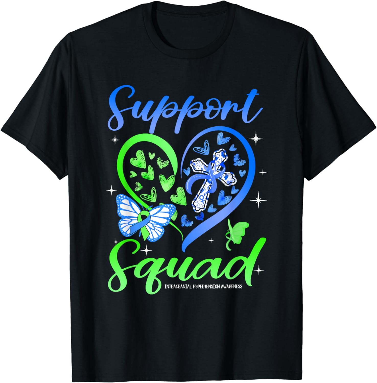 Support Squad Heart Christian Intracranial Hypertension Cotton T-Shirt ...