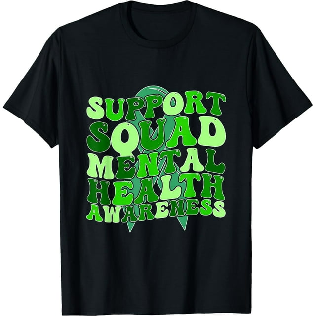 Support Squad Mental Health Awareness 2024 End Stigma Ribbon T-Shirt ...