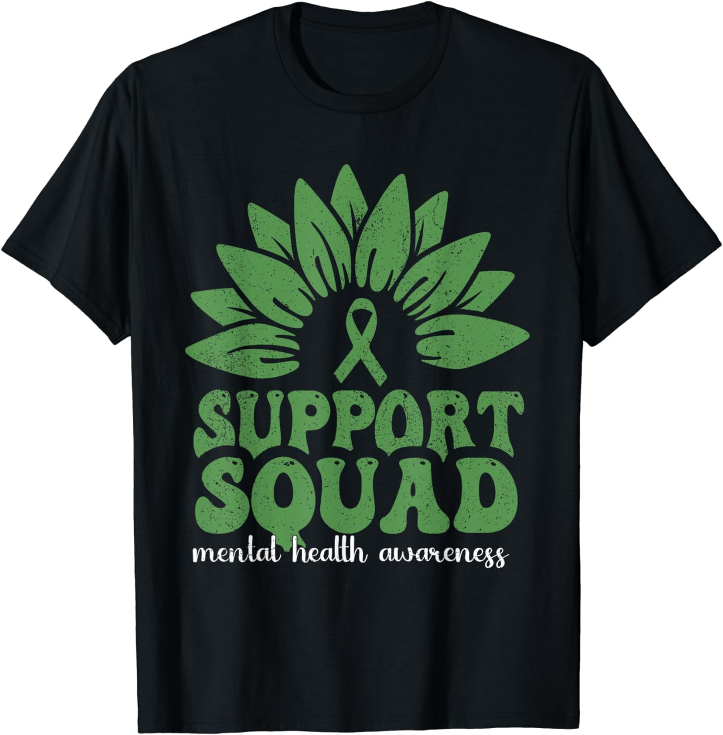 Support Squad Mental Health Awareness Green Ribbon T-Shirt - Walmart.com