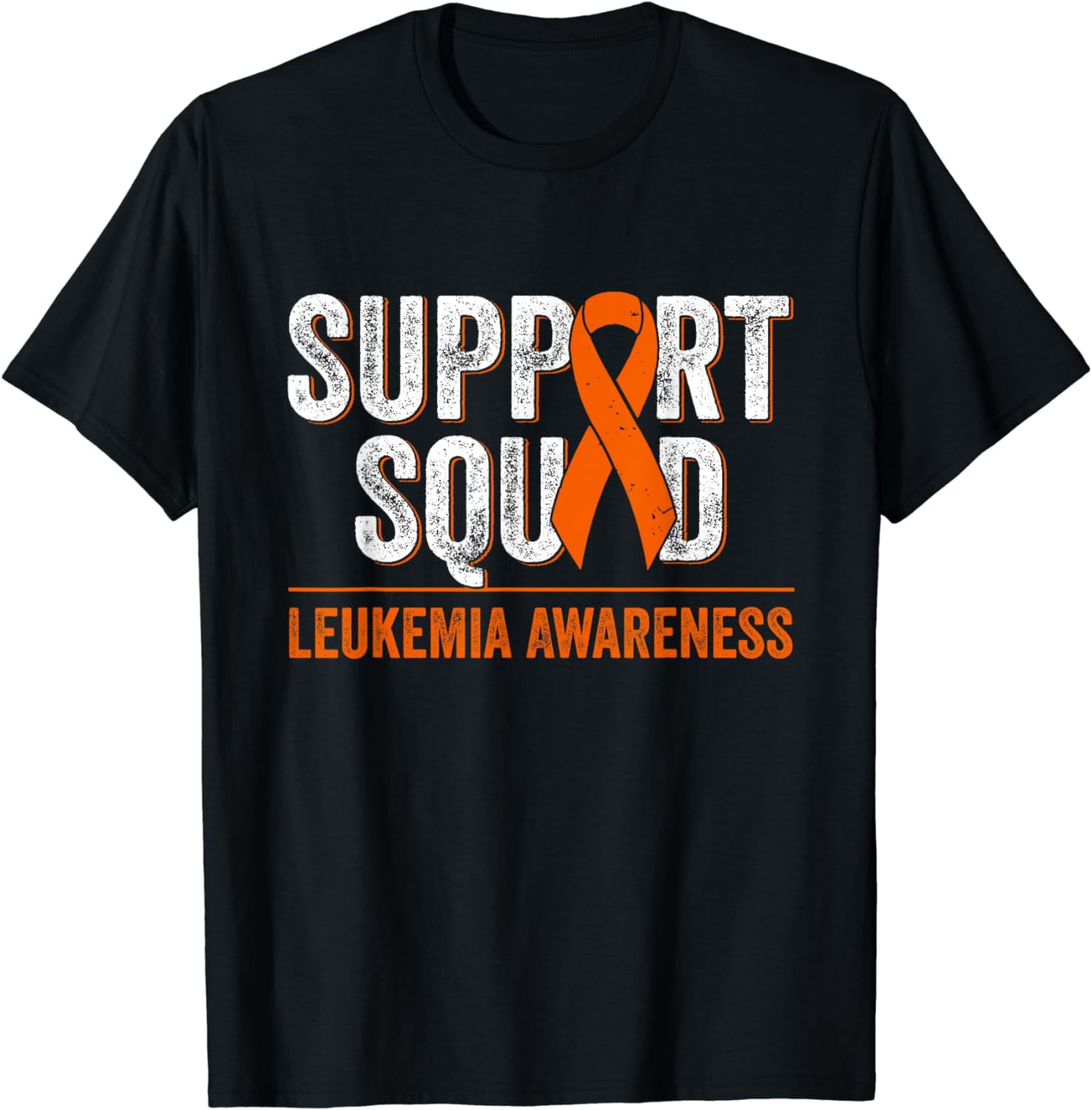 Support Squad Orange Ribbon Leukemia Blood Cancer Awareness T-Shirt ...