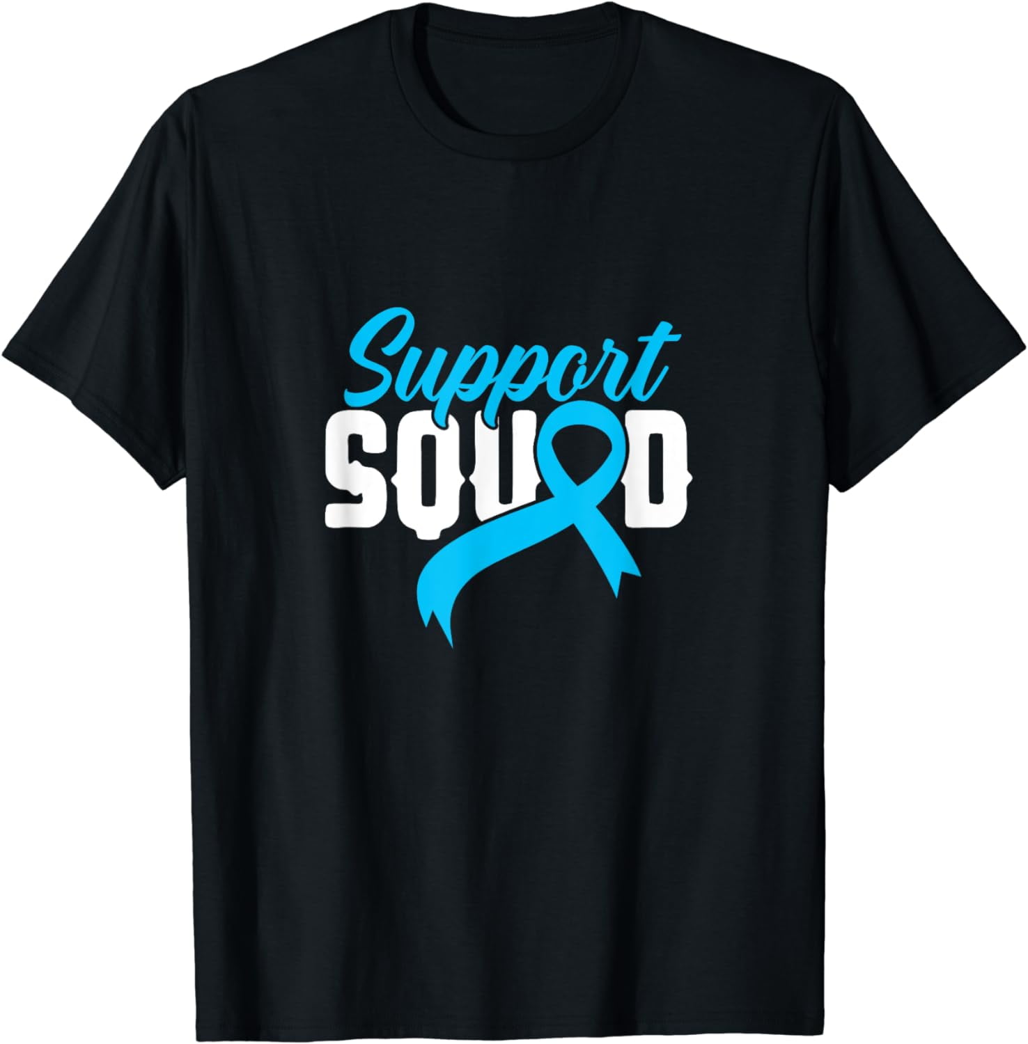 Support Squad Prostate Cancer Awareness Light Blue Ribbon T-Shirt ...