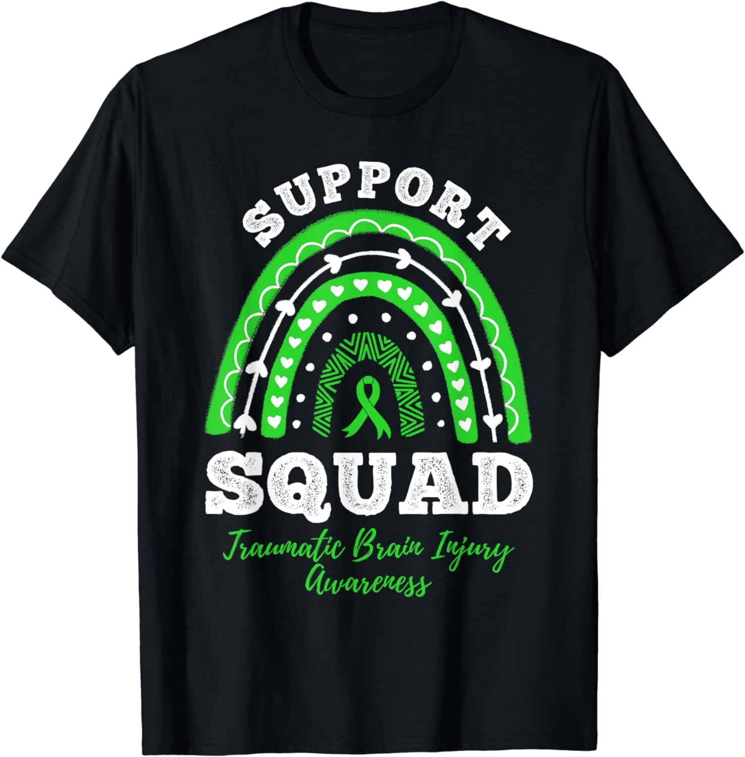 Support Squad Rainbow Traumatic Brain Injury Awareness T-Shirt ...