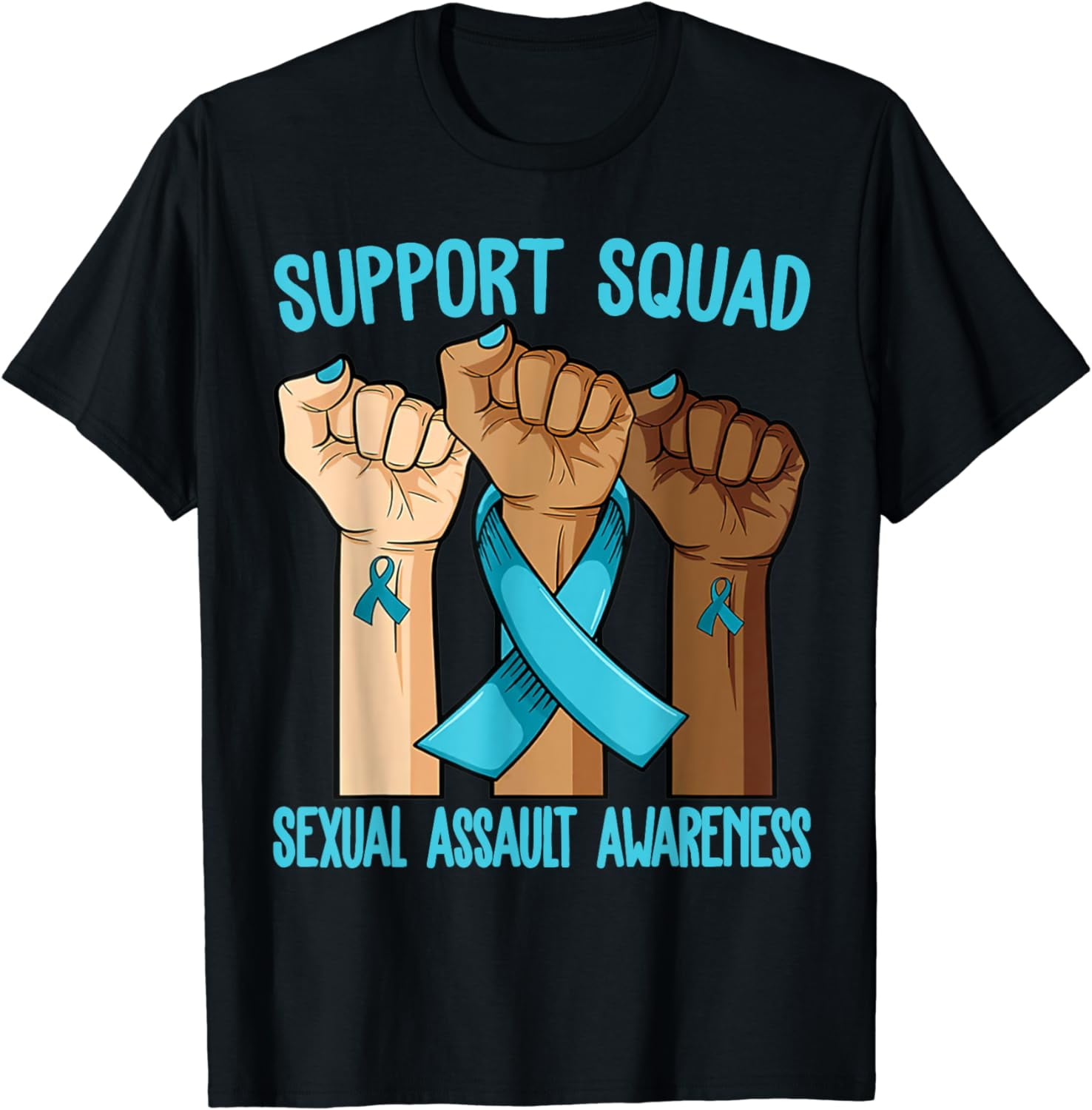 Support Squad Ribbon Sexual Assault Awareness T-Shirt - Walmart.com