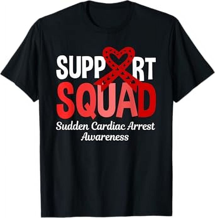 Support Squad Sudden Cardiac Arrest Awareness Red Ribbon T-Shirt ...