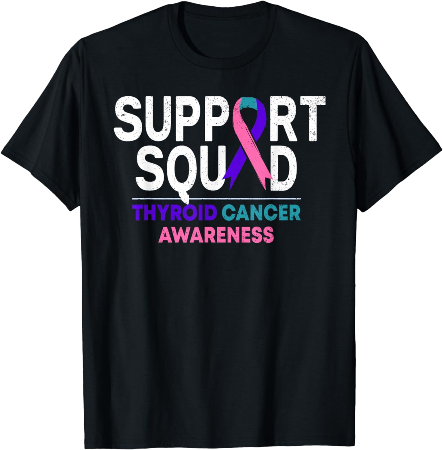 Support Squad Thyroid Cancer Awareness Month Ribbon Family T-Shirt ...