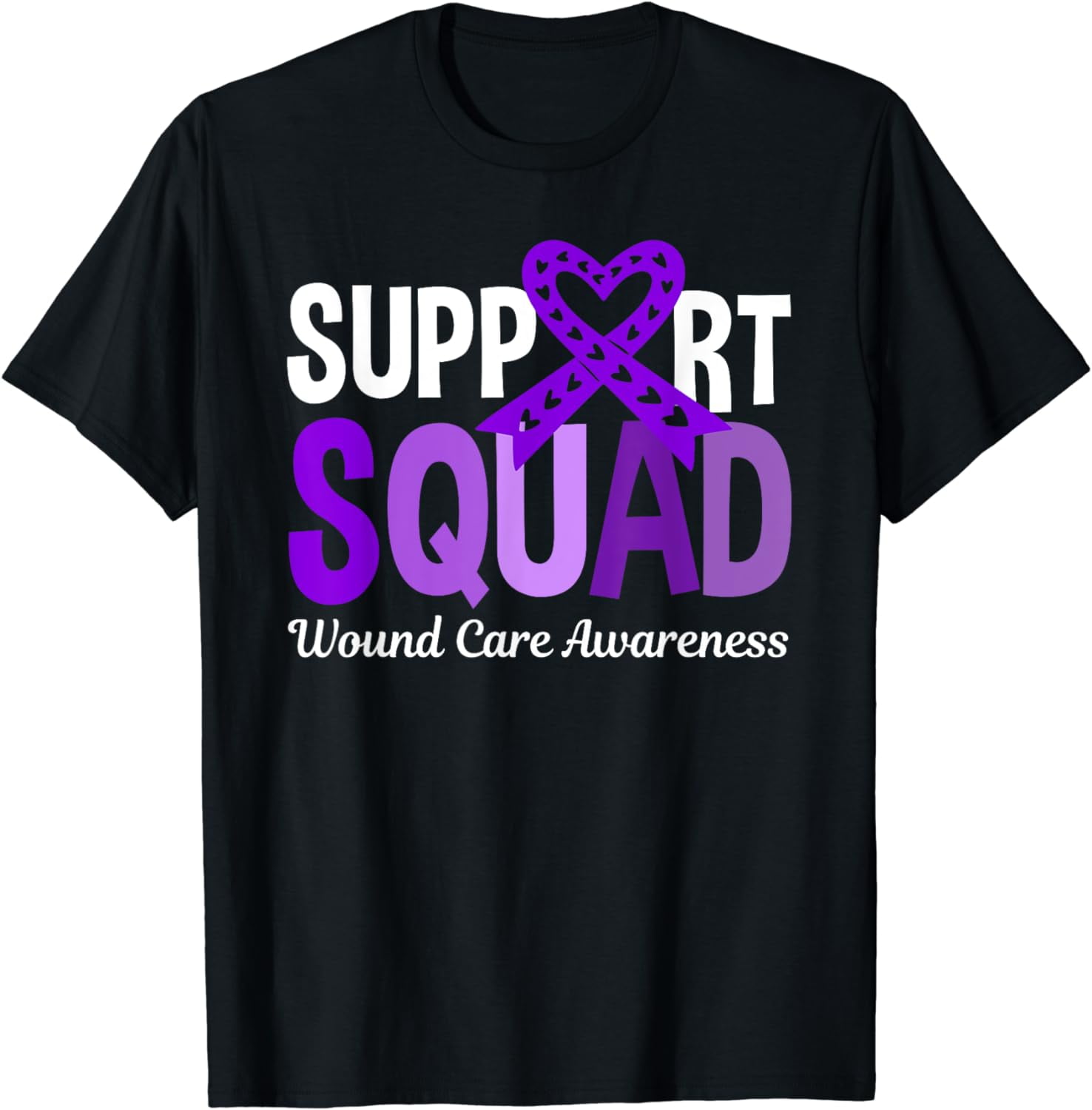 Support Squad Wound Care Awareness Purple Ribbon T-Shirt - Walmart.com