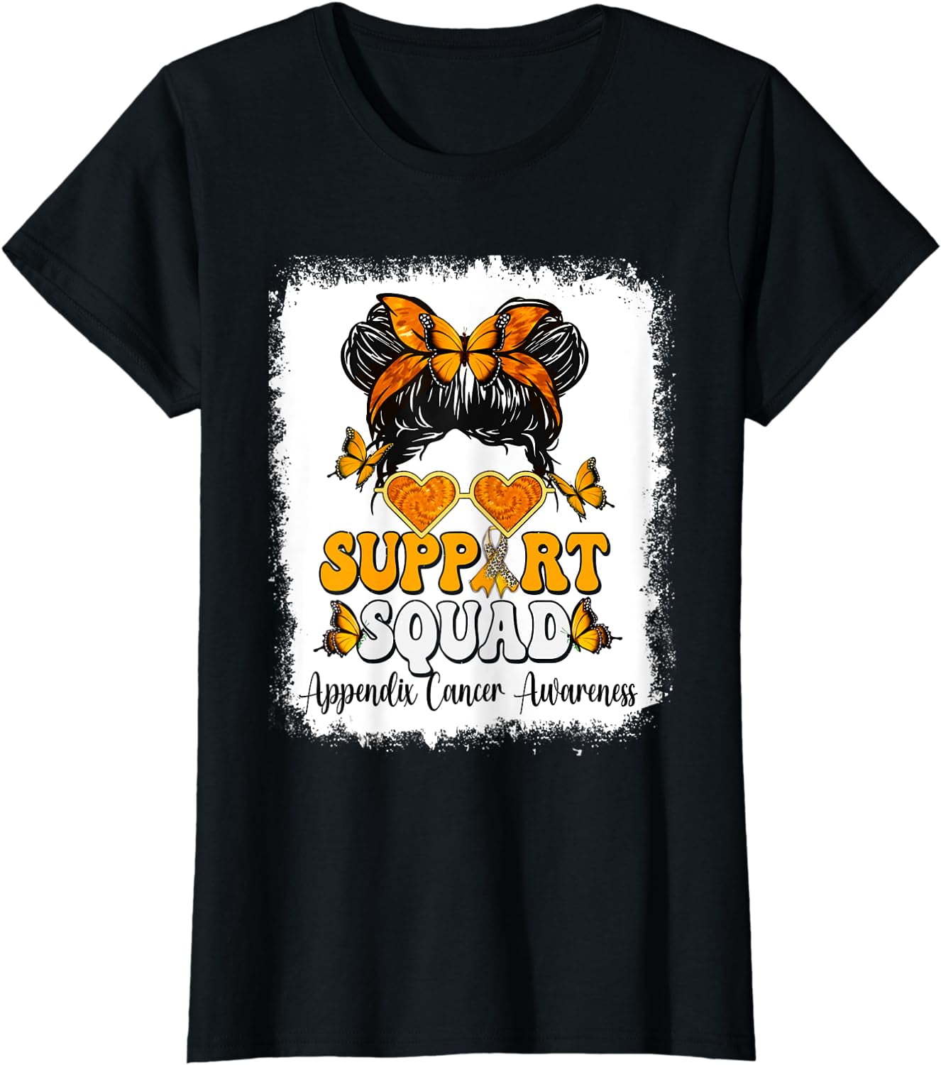 Support Team Squad Ribbon Appendix Cancer Awareness Month T-Shirt ...